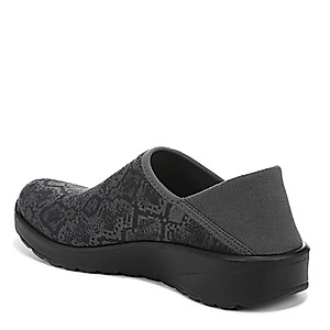BZees Womens Getaway Slip-On Sneaker Grey Snake Print 7.5 M