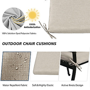 Sunshine Outdoor Indoor/Outdoor Patio Chair Cushion 18.5x18.5 inch :Resilient Foam Filling, Weather Resistant Chair Cushions,Outdoor Seat Cushions for Patio Furniture, Putty 4 Pack