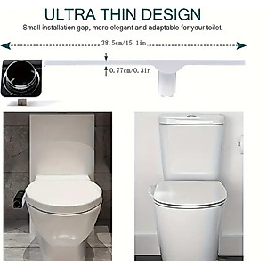 Bidet Attachment for Toilet Bidet Non-Electric Cold Water Sprayer Toilet Seat, Adjustable Water Pressure Retractable Self-Cleaning Dual Nozzle for Real Feminine Wash in Black Knob (PaniFlow).