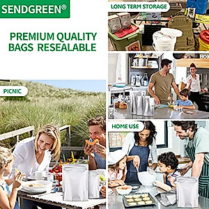 60 Pack 1 Gallon Mylar Bags with Oxygen Absorbers 400CC (7 Packs of 10 PCS) and Labels, Total 9.5Mil Thick Food Grade Mylar Bags for Food Storage 1 Gallon 10x14 Inch Zipper Bags Resealable SENDGREEN