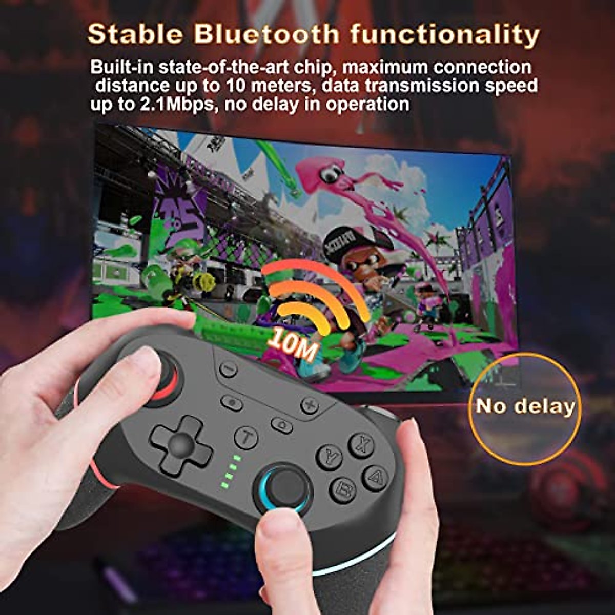 PSKONTORORA Switch Controller for Nin-tendo Switch/Switch Lite/Switch Oled, Switch Pro Controller with Programming Back Buttons Turbo Motion Vibration Screenshot【Upgraded】