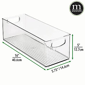 mDesign Plastic Video Game Organizer - Game Storage Holder Bin with Handles for Media Console Stand, Closet Shelf, Tower, and Bookshelves - Holds Disc, Video Games, Head Sets - 8 Pack - Clear