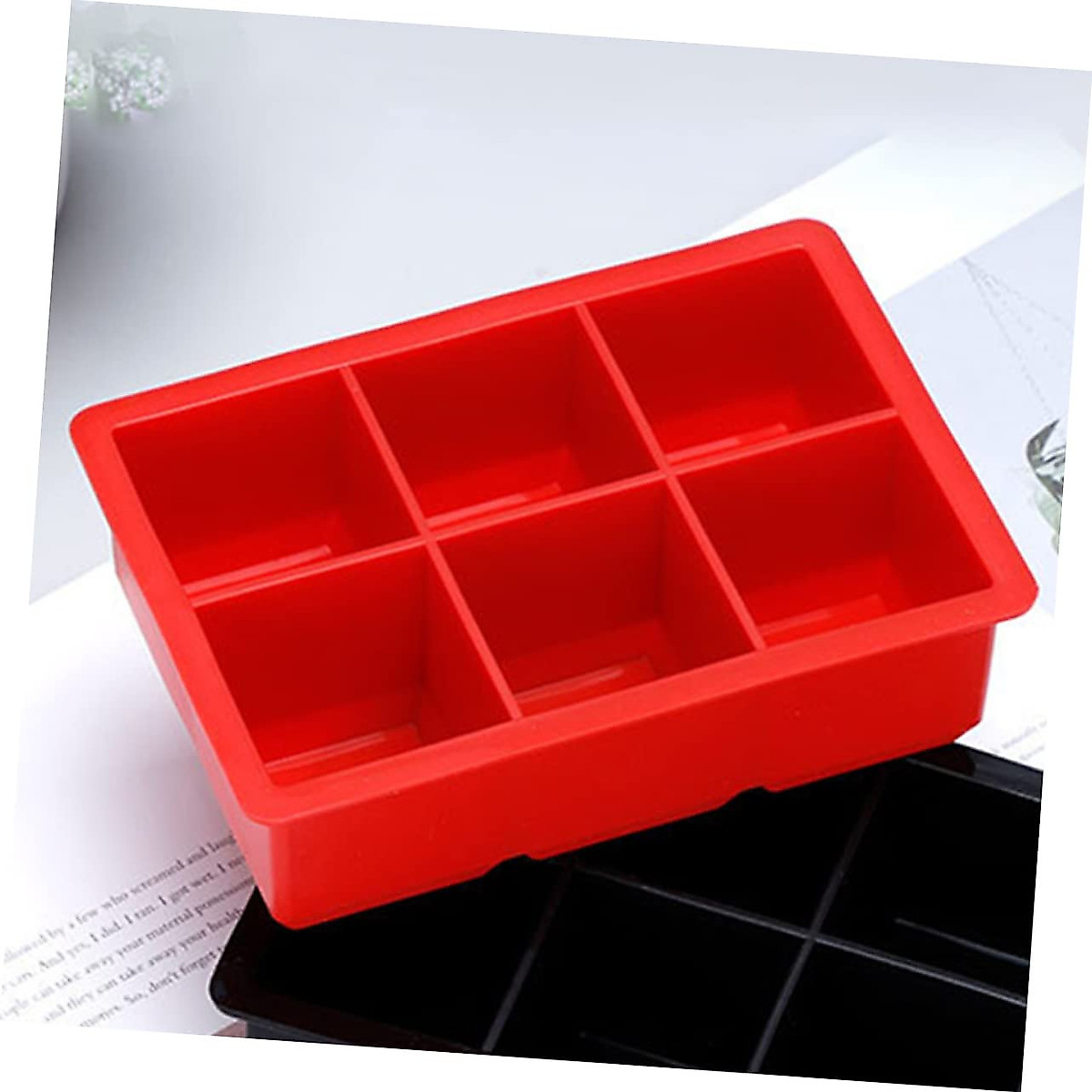 Amosfun 9 Pcs Six Grid Silicone Bakeware 9x9 Baking Pan Cornbread Pan Smore Molds Silicone Muffin Pan Brownies Silicone Baking Tray Baking Supplies Loaf Pan - Ice Tray