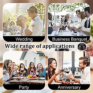 OLYCRAFT 20Pcs Round Table Number Stands Black Wood Memo Photo Stand 1.5mm Slot Name Card Holders 1.9x1.2 inch Place Card Holders Table Number Holders for Weddings Anniversary Party