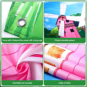 Farm Barn Door Backdrop Farm Birthday Party Supplies Barn Door Backdrop Banner Farm Photography Props Photo Booth for Themed Birthday Party Supplies 72.8 x 43.3 Inch (Pink)