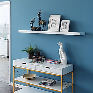 WELLAND New Chicago Floating Shelf, White Floating Wall Shelf Ledge Shelf, 60-inch, White