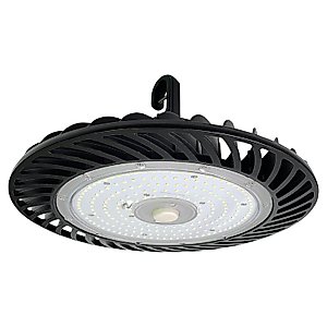 Sunlite LED Commercial UFO High Bay Light Fixture, 300 Watts (750W Equiv.), 39000 Lumens, 5000K Super White, Dimmable, UL Listed, Black, 120-277V, IP65, for Warehouses, Factories & Workshops