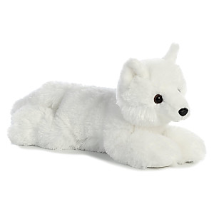 Aurora® Adorable Flopsie™ Arctic Fox Stuffed Animal - Playful Ease - Timeless Companions - White 12 Inches