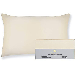 BEAUTY OF ORIENT - 25 Momme, 100% Pure Mulberry Silk Pillowcase for Hair and Skin, Natural Hypoallergenic Silk Pillow Case, Best for Beauty Body and Sleep (Standard - 20" x 26", Vanilla Ice)