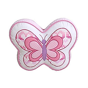 Cozy Line Home Fashions Pink Butterfly Shaped Decorative Throw Pillow, Cute Room Decor for Kids, Girls for Reading and Lounging Comfy Pillow