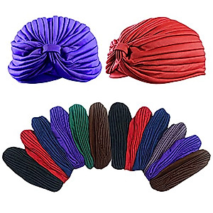 Dozen Pack- 12 Perfect Fit Dark Colored Beautiful Turbans