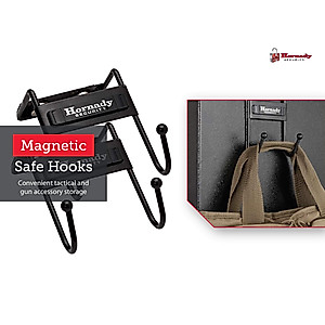 Hornady Magnetic Safe Hooks 95911, 2 Pack - Two-Pronged Hook with Non-Scratch Coating and Heavy Duty Magnets Rated for 35 Pounds Securely Organize Your Gear, Gun Case, Binoculars, Range Bags, & More