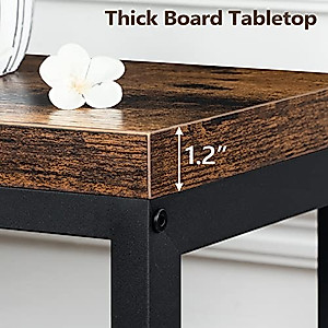 ALLOSWELL Console Sofa Table, 70.9" Narrow Entryway Table, Extra Long Console Table Behind Couch, 1.2" Thick Board, Skinny Hallway Table for Entrance, Living Room, Foyer, Rustic Brown CTHR2801