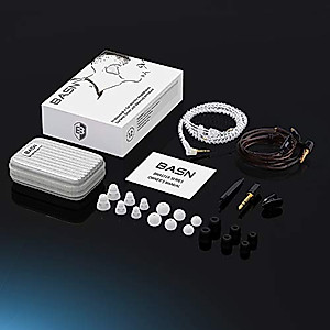 BASN Bmaster Triple Drivers in Ear Monitor Headphone with Two Detachable Cables Fit in Ear Suitable for Audio Engineer, Musician (White)