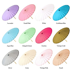 Weddingstar Paper Parasol with Bamboo Boning, Pastel Pink