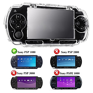 OSTENT Protector Clear Crystal Travel Carry Hard Cover Case Shell for Sony PSP 1000 Game Console