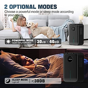 SAMSICHI Dehumidifier, 85 OZ Dehumidifiers for Room for Home, (800 sq. ft.) Quiet Dehumidifiers for Bathroom, Bedroom, Closet, RV, 7 Colors LED Auto Shut Off Dehumidifier with Drain Hose