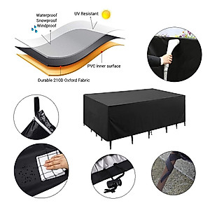 Pahajim outdoor furniture waterproof Weatherproof outdoor furniture 420D square patio table and chair covers for Outdoor Cover square bar table cover workbench cover (98 * 98 * 28)