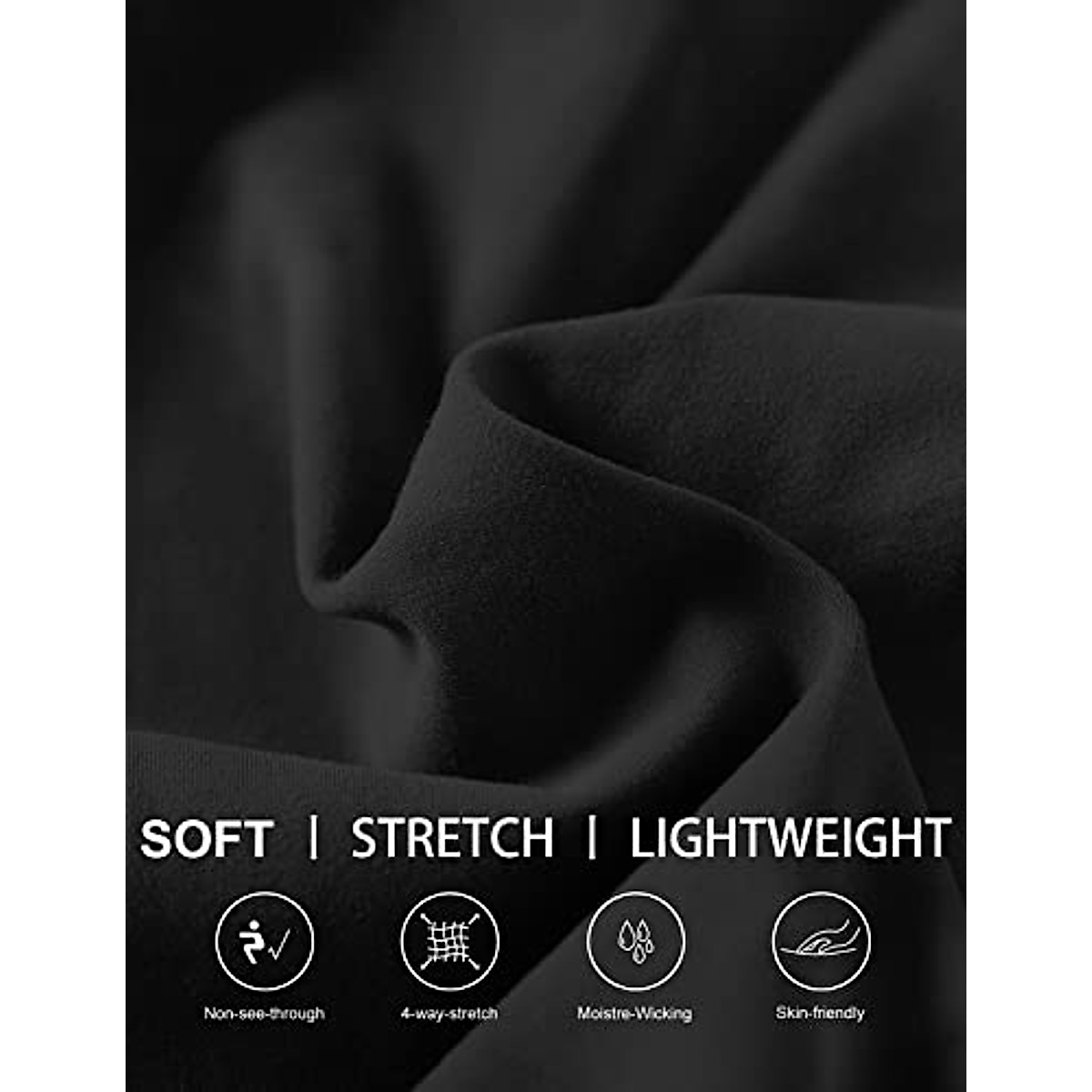 BALEAF Women's 7" Long Compression Running Shorts High Waisted Yoga Biker Shorts with 3 Pockets Black S