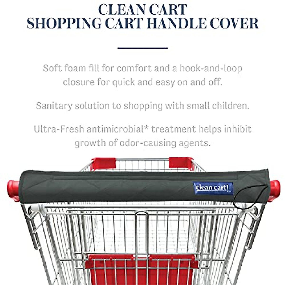 Clean Cart Secure Shopping Cart Handle Cover, Classic Colors, 3-Pack