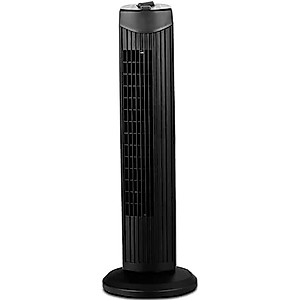 FANTASK Tower Fan, 28 Inch Quiet Oscillating Fan , 3 Wind Speeds & Modes, Bladeless Standing Cooling Fan, Air Circulator Fan for Home Office Kitchen, Floor Fan for Bedroom Room (Black)