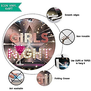 Allenjoy 72" x 72" Rose Gold Girls Night Backdrop Diamonds Birthday Party Decorations Photobooth Bridal Shower Background Selfie Banner Gathering Carnival Supplies Props