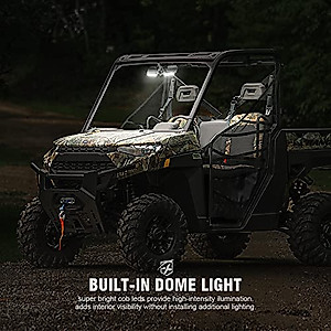 Xprite 13" UTV Ranger Rearview Center Mirror, COB LED Interior Lights & Rocker Switch, Aluminum Rear View Mirrors Compatible with 2017 2018 2019 2020 2021 Polaris Ranger 500 570 900 XP 1000 XP/Crew