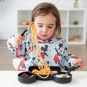 Bumkins Disney Silicone Grip Dish, Suction Plate, Divided Plate, Baby Toddler Plate, BPA Free, Microwave Dishwasher Safe - Mickey Mouse-1 Count (Pack of 1)