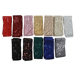 HI-party Small scarf with fashionable sequins for decoration (Golden)