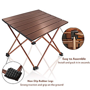 Portable Roll up Camping Table Compact Folding Table in a Bag for Picnic Tent Camp Beach