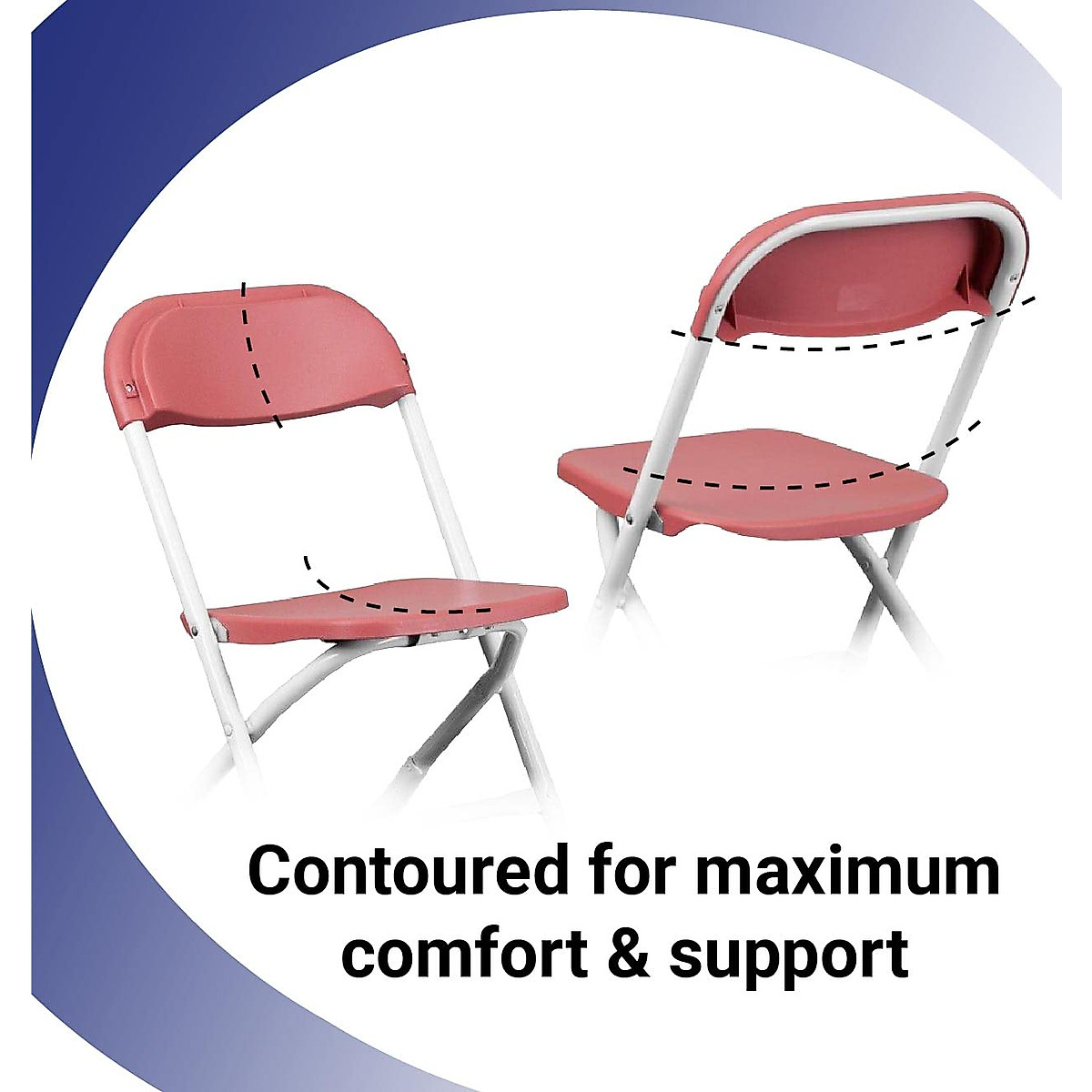 TentandTable Kids Size Poly Plastic Chairs with Metal Frame - Heavy Duty 220 lbs. Capacity - Lightweight & Stackable Folding Chair for Classroom Desk & Tables, Event, Banquet, Wedding (4 Pack, Red)