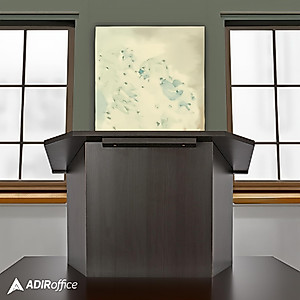 AdirOffice Tabletop Podium, Folding Podium Ideal as a Tabletop Lectern, Black