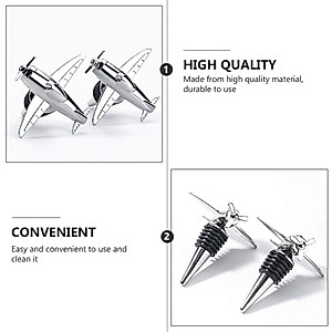 Yardwe 2pcs Wine Bottle Stopper Wine Champagne Preservation Plug Aircraft Style Beer Wine Spout Saver Beverage Bottle Seal Cork