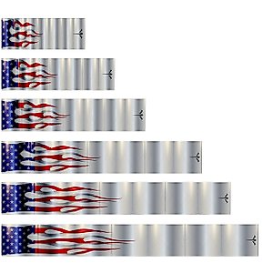 White Water Archery Non-Laminated Metallic USA Flag Arrow Wraps 15 pk Choose Length Width (7, 1)