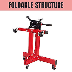 BIG RED T26801 Torin Steel Rotating Engine Stand with 360 Degree Rotating Head and Folding Frame: 3/4 Ton (1,500 lb) Capacity, Red