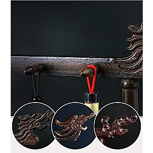 6 Pcs Brush Pen Set with Stand Holder Chinese Calligraphy Painting Art Wood Shelf Include Writing Brush
