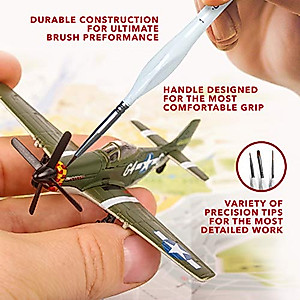 Color Starter Miniature Paint Brushes Detail Set-15 pc Fine Detail Paint Brush Kit with Ergonomic Handle for Scale Modeling, Watercolor, Acrylic, Paint by Number, Oil, Craft, Hobby, and Rock Painting