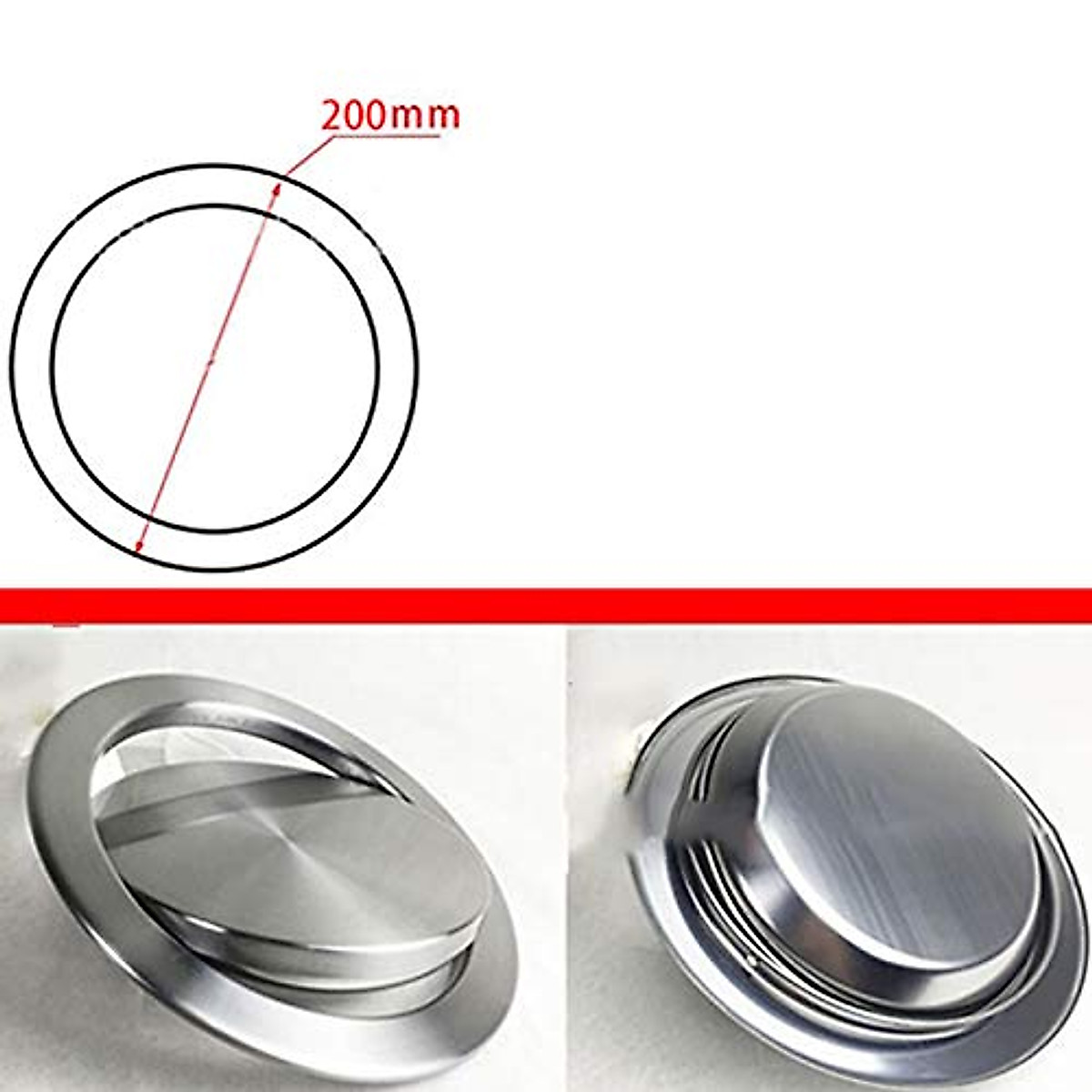 BEISSAIER Steel Garbage Flap Lid Trash Bin Cover Built-in Balance Swing Flap Garbage Lid for Kitchen Counter Top C