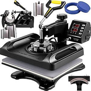 VEVOR Upgrade Heat Press Machine ETL Quality & Safety Certificated 12 x 15 in 8 in 1 Heat Press Power-Saving Combo Multifunctional Sublimation 360°Rotation Heat Press Shirt Printing Machine Black