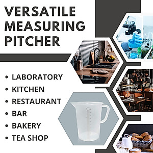 AppleTofu Appletofu Plastic Graduated Measuring and Mixing Pitcher - 2000ml Plastic Graduated Measuring Pitcher - Large Cylinder Graduated Measuring Container with Handle and Pour Spout - 2 Liter