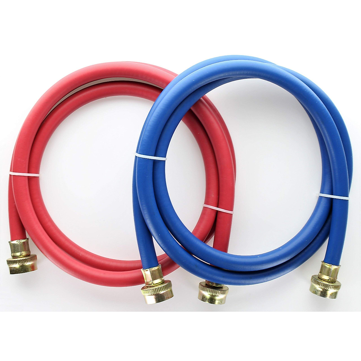 2 Pack Rubber Washing Machine Hoses (4 Foot) Color Coded by Kelaro