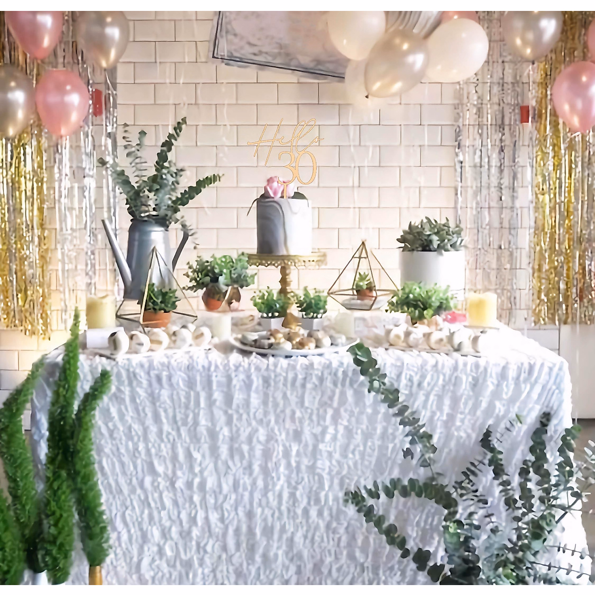 MRAPPY Hello 30 Cake Topper - Wooden 30th Birthday Cake Decorations, Happy 30th Birthday Cake Topper for women or men - 30 Wedding Anniversary Party Cake Decor, Photo Booth Props