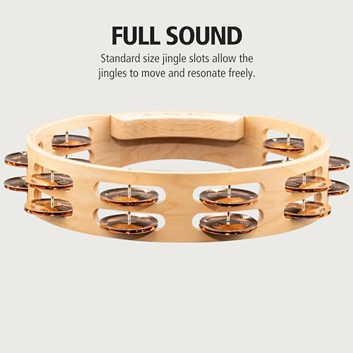 Meinl Percussion AE-MTA2BO Artisan Edition Maple Tambourine with Bronze Jingles, 2 Rows