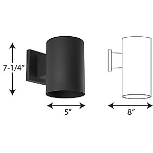 Cylinder Collection 5" Modern Outdoor Wall Lantern Light Black