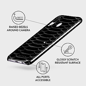 BURGA Phone Case Compatible with Samsung Galaxy A40 - Darkest Path Savage Wild Black Snake Skin Cute Case for Women Thin Design Durable Hard Plastic Protective Case