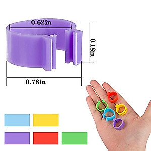MEWTOGO 100 Pcs Chicken Leg Rings- Colorful Numbered Chicken Identification Leg Bands Poultry Leg Bands Clip on Leg Rings for Ducks Chicks Chicken Guinea Pigeons Goose Gamefowl Turkey (16mm)