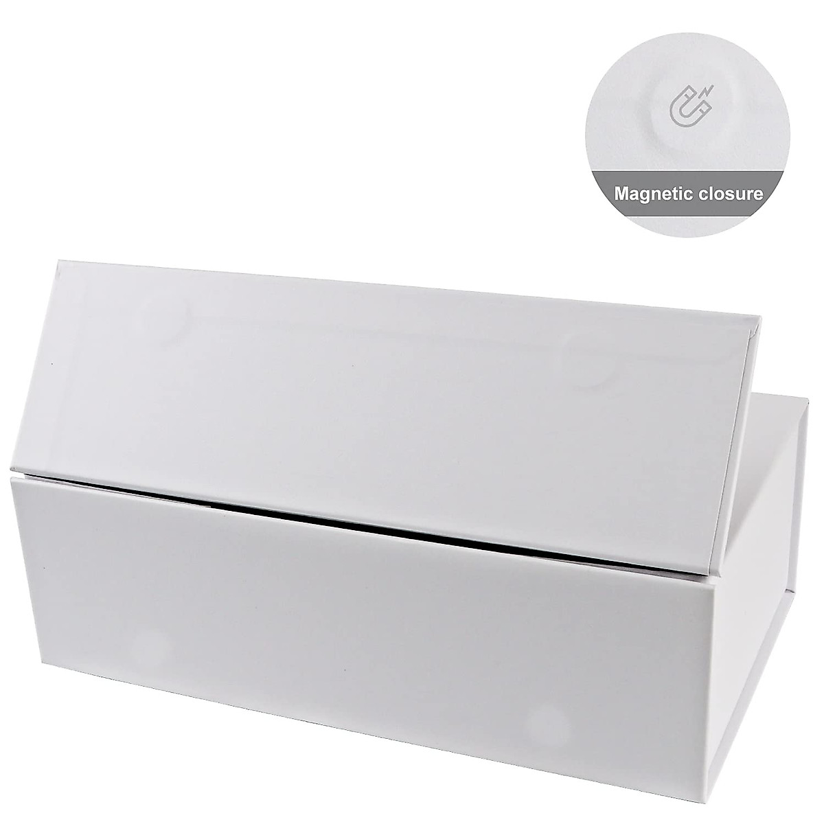 White Gift Box 12" x 6" x 4" with Magnetic Closure Lid Gift Box for Presents,Bridesmaid Gifts Box,Cute Box,Birthday Gift box,Luxury for Gift Packaging, Magnetic Gift Box for Wrapping Gifts (White)