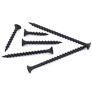 Hilitchi 220-Pcs #7 Coarse Thread Drywall Screw Assortment Kit, Bugle Head, Phillips Drive, Black Oxide Finish, for Drywall Sheetrock, Wood - [6 Different Size]