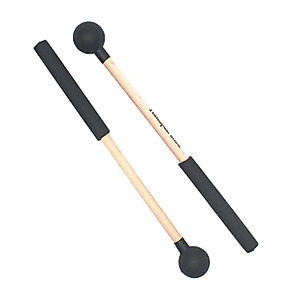 TUOREN 1 Pair Tongue Drum Mallets with Bracket Handpan Drum Sticks Rubber Mallet Percussion Instrument Accessory (Type A)