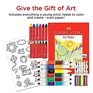 Faber-Castell Young Artist Coloring Gift Set - Premium Art Supplies for Kids in Portable Storage Bag